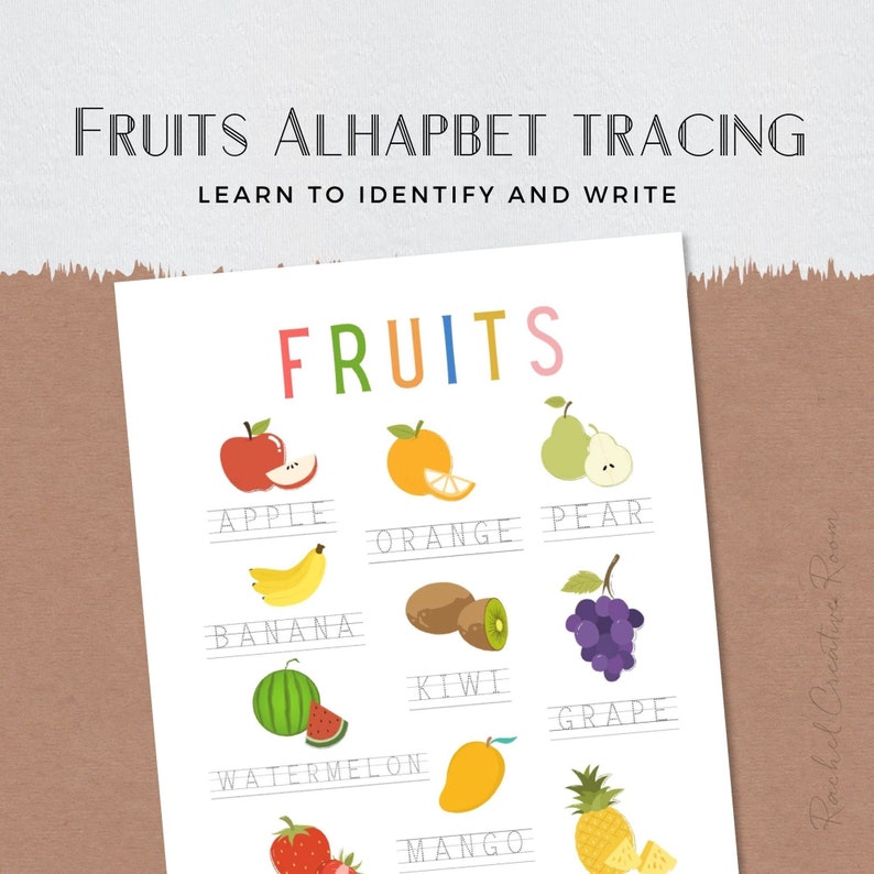 Educational Learning Fruits and Tracing | Fruits | Preschool | Toddler ...