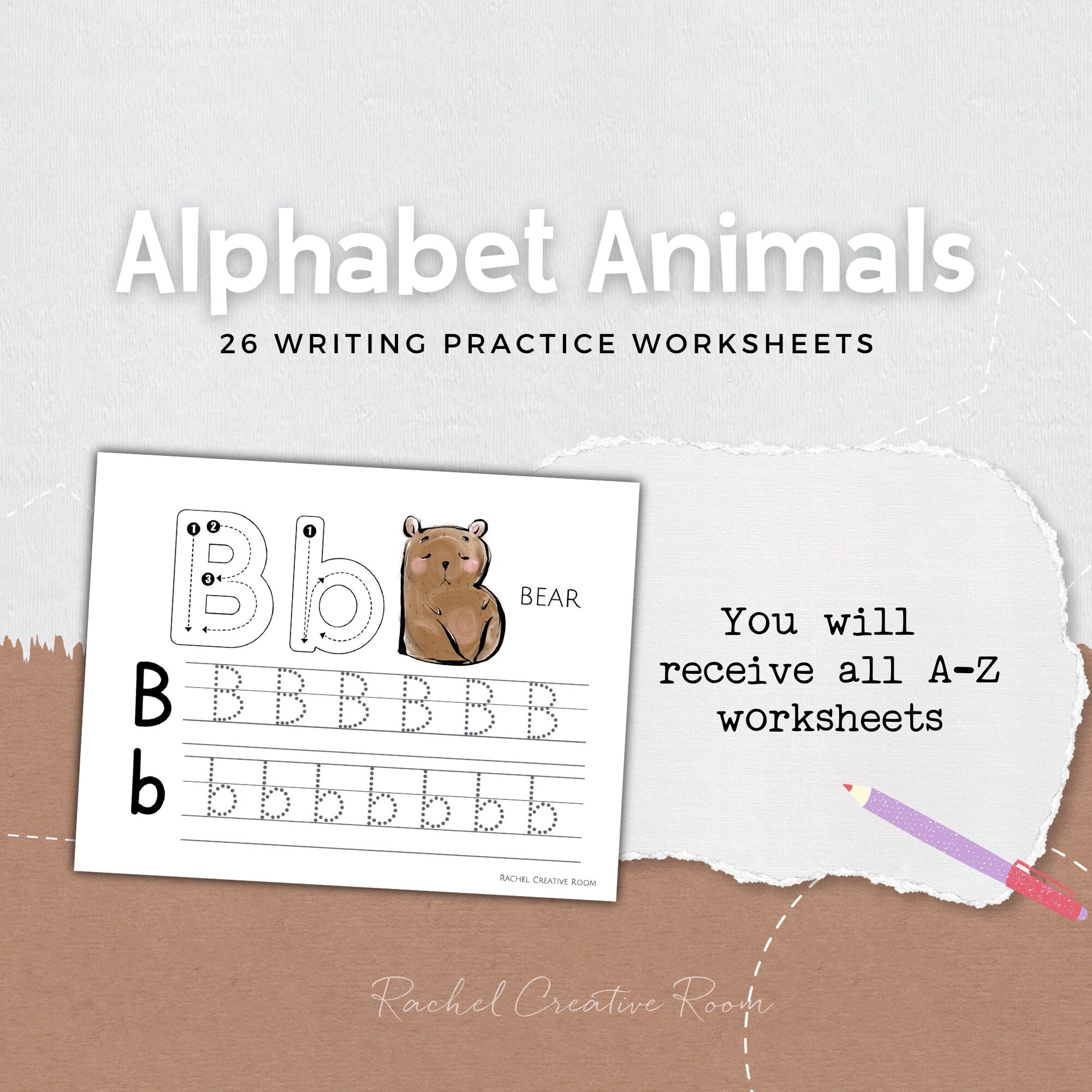 Alphabet Writing Practice Educational Worksheets, Writing Worksheet ...