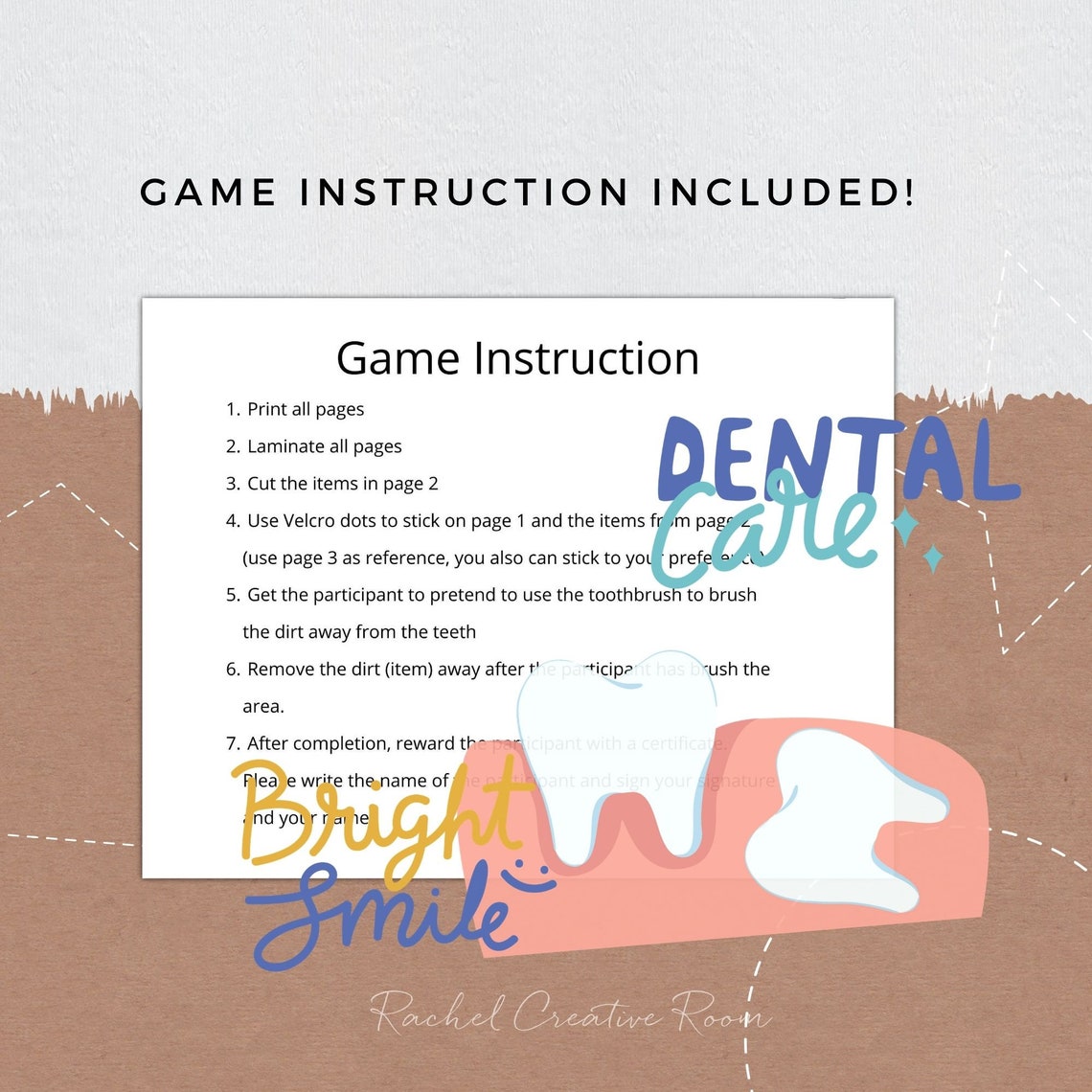 Printable Dental Care Activity Toddler Pretend Play | Oral Hygiene ...