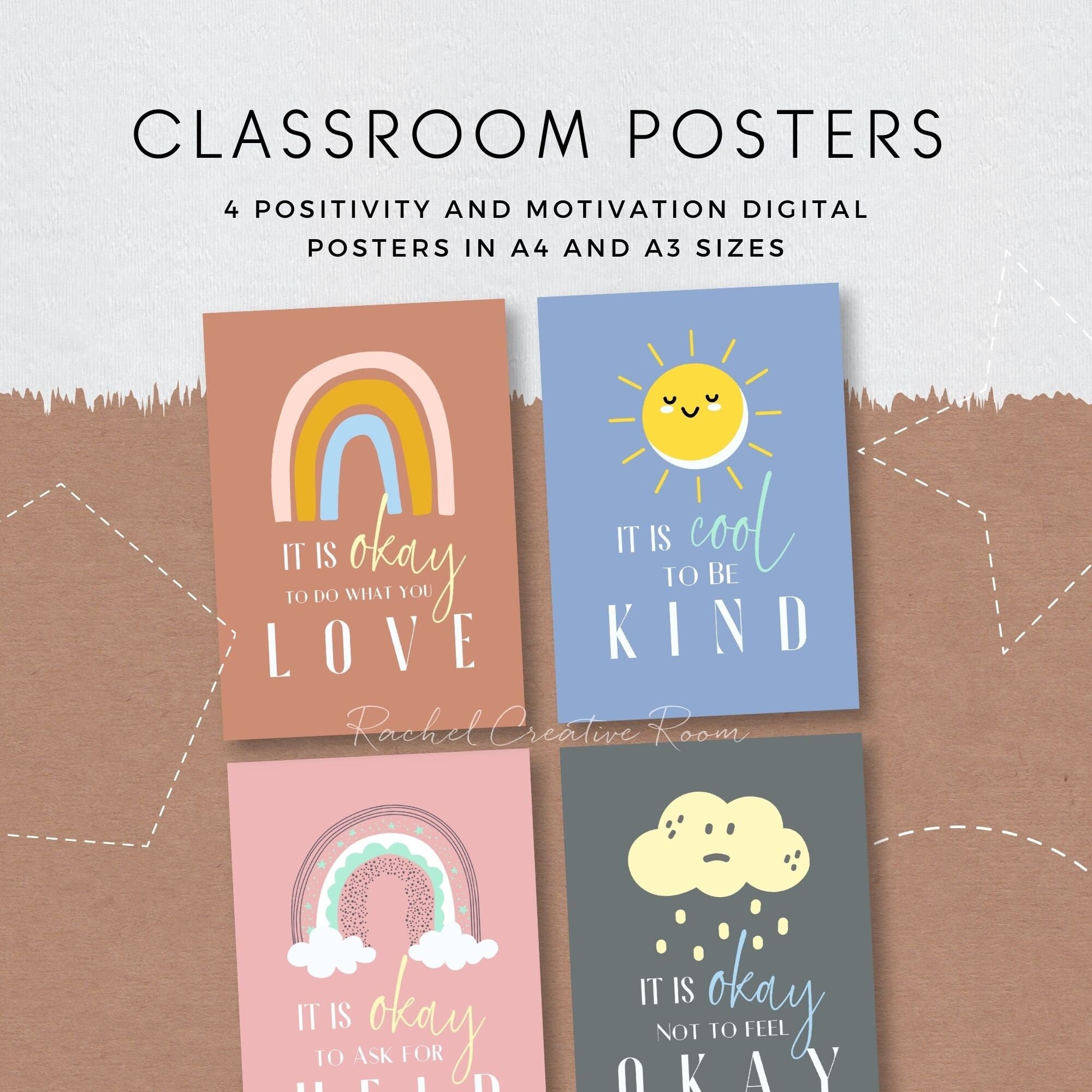 Motivation Classroom Posters in A4 and A3 Sizes Inspiration - Etsy