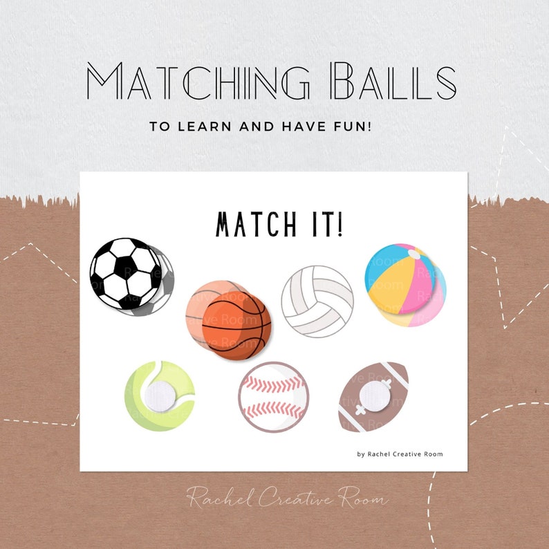 Matching Activity Toddler Bundle Printable Sports Balls - Etsy