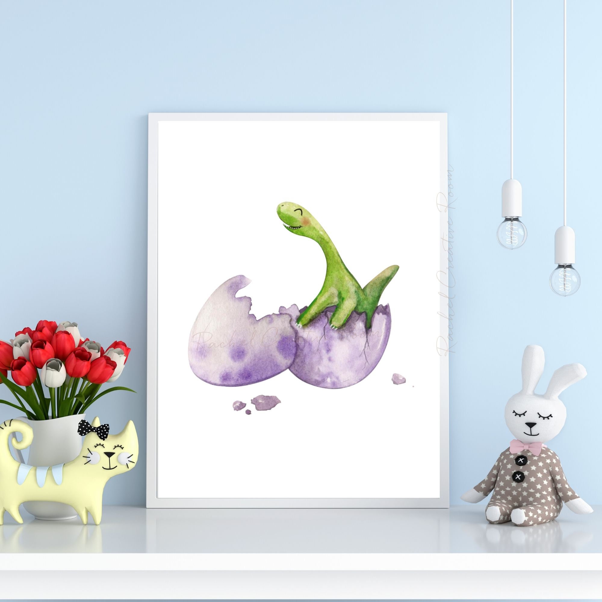 Printable Dinosaur Egg Digital Wall Art Print | Children's Print ...