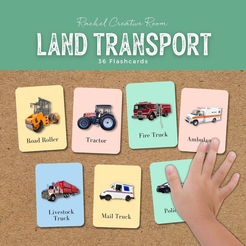 Discovering Land Adventures With Transport Flashcards - Etsy