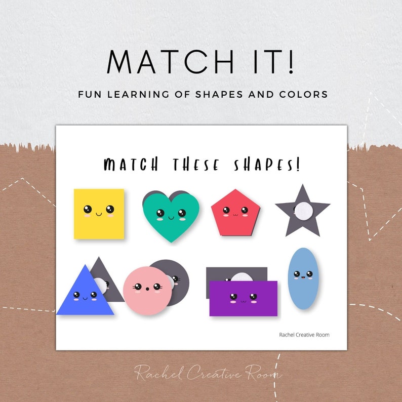 Matching Shapes Activity Printable Shapes Colors Preschool Toddler ...