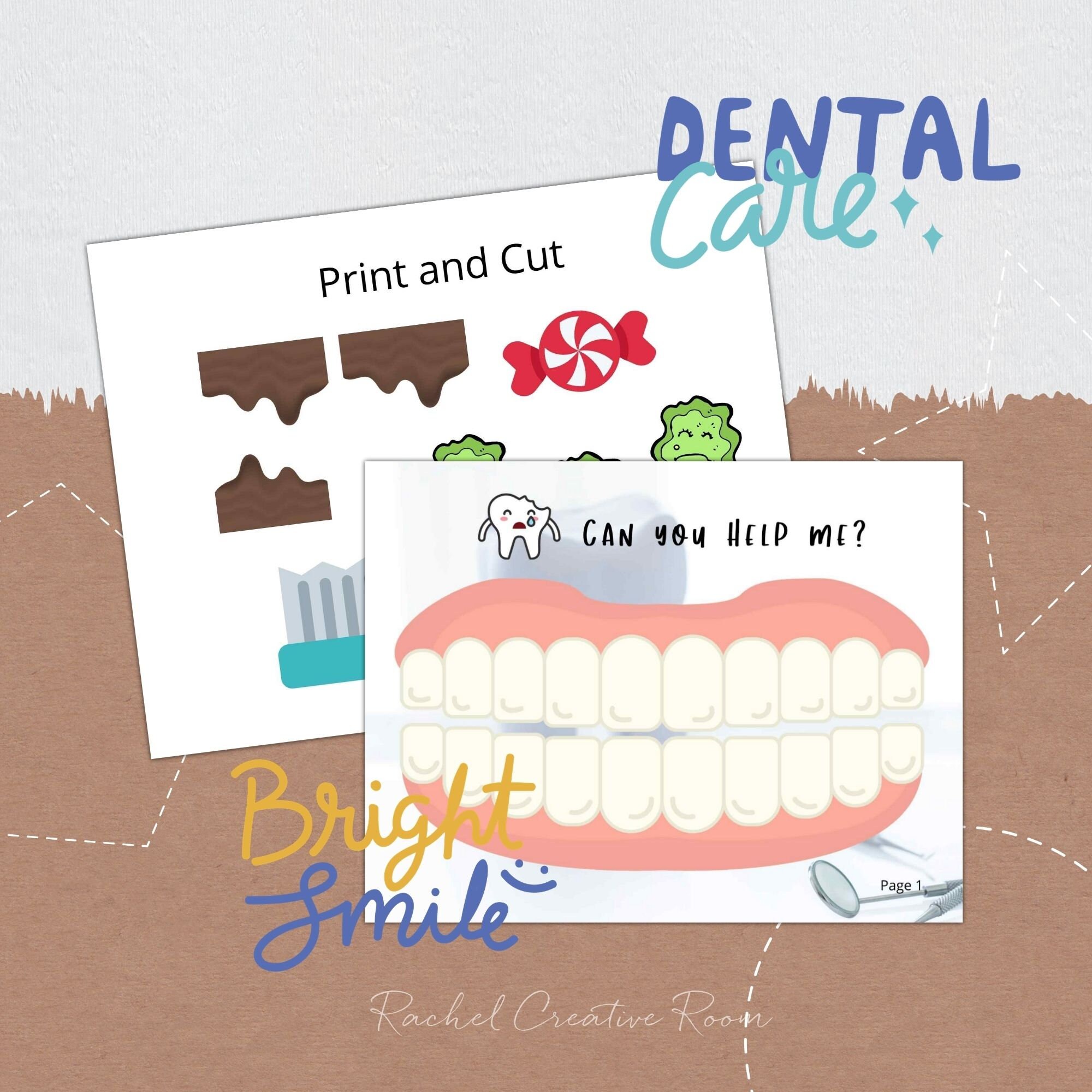 Printable Dental Care Activity Toddler Pretend Play | Oral Hygiene ...