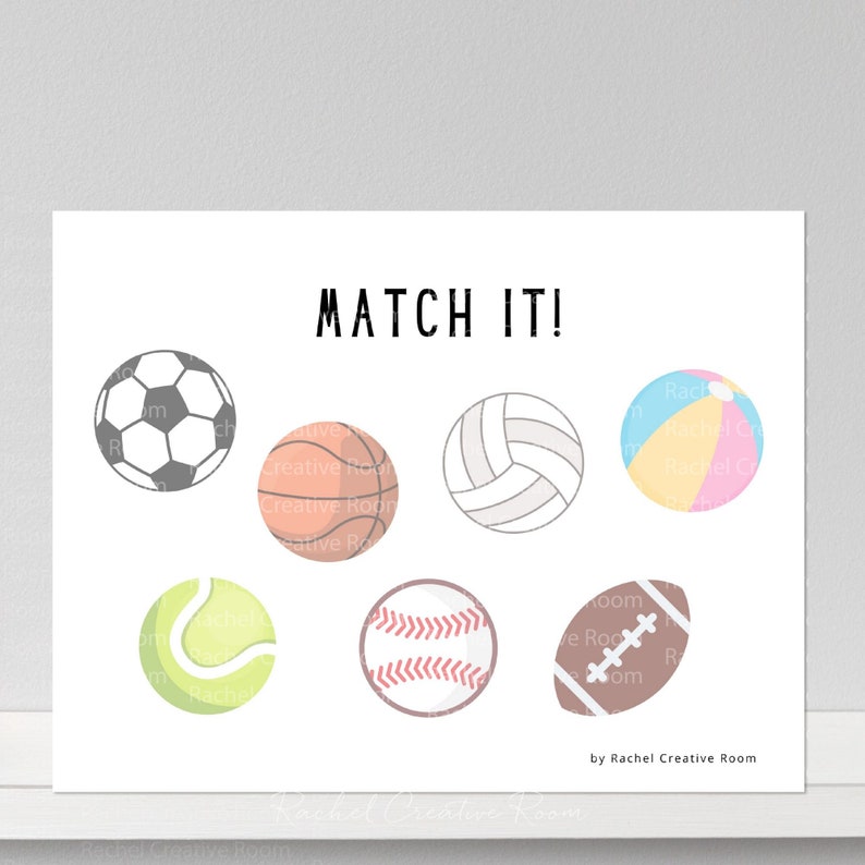 Printable Matching Activity Toddler Busy Page | Sports | Balls ...