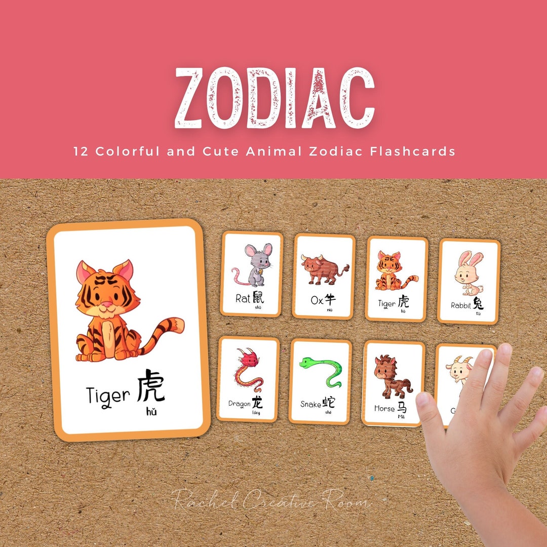 12 Animal Zodiac Chinese and English Bilingual Educational Printable ...