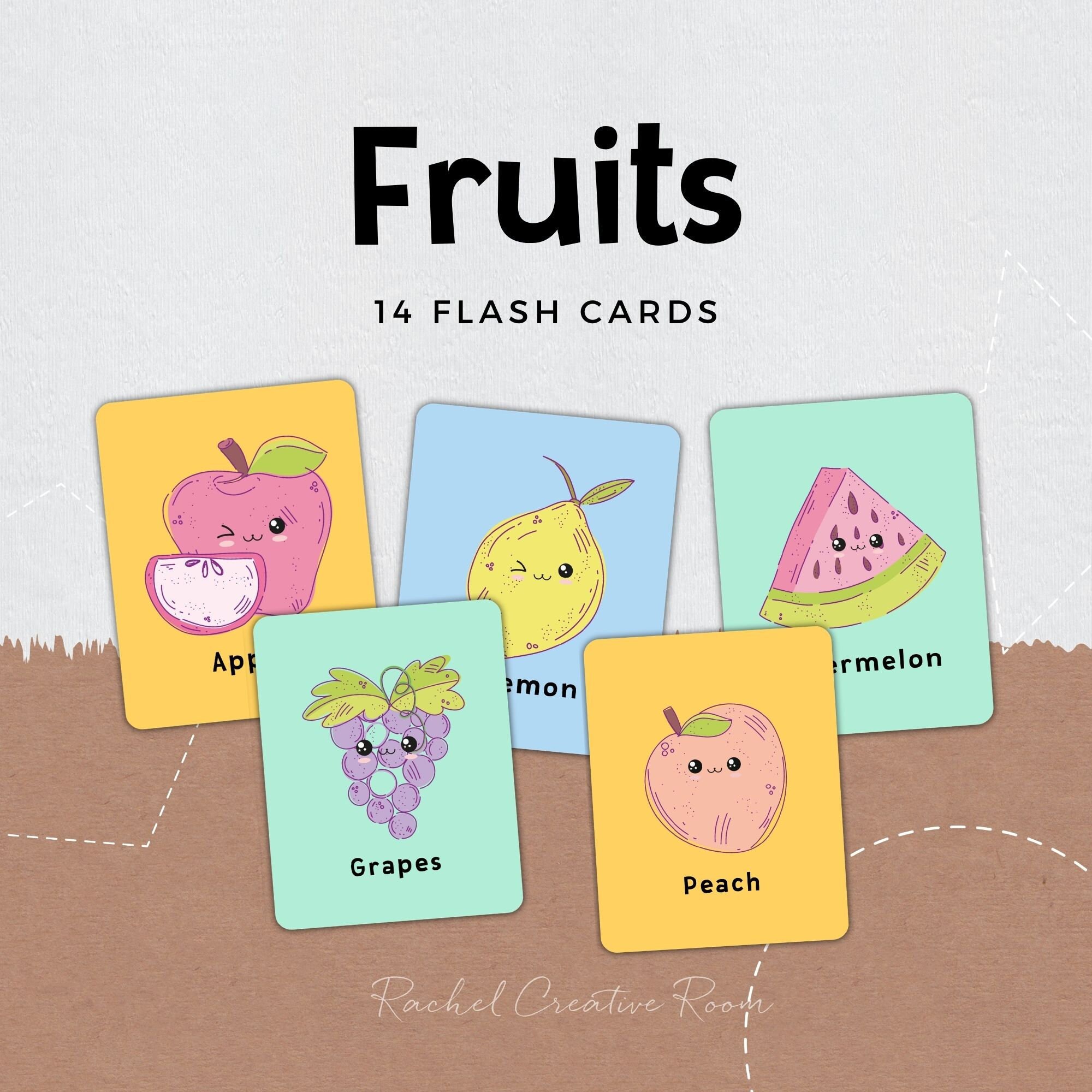 14 Cute Fruits Flash Cards Activity Game | Class Room Activity ...