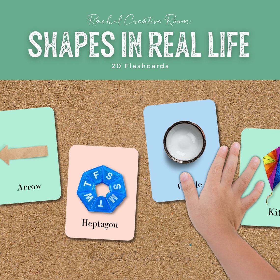 Shapes in Real Life Educational Flashcards, Shapes Cards, Educational ...