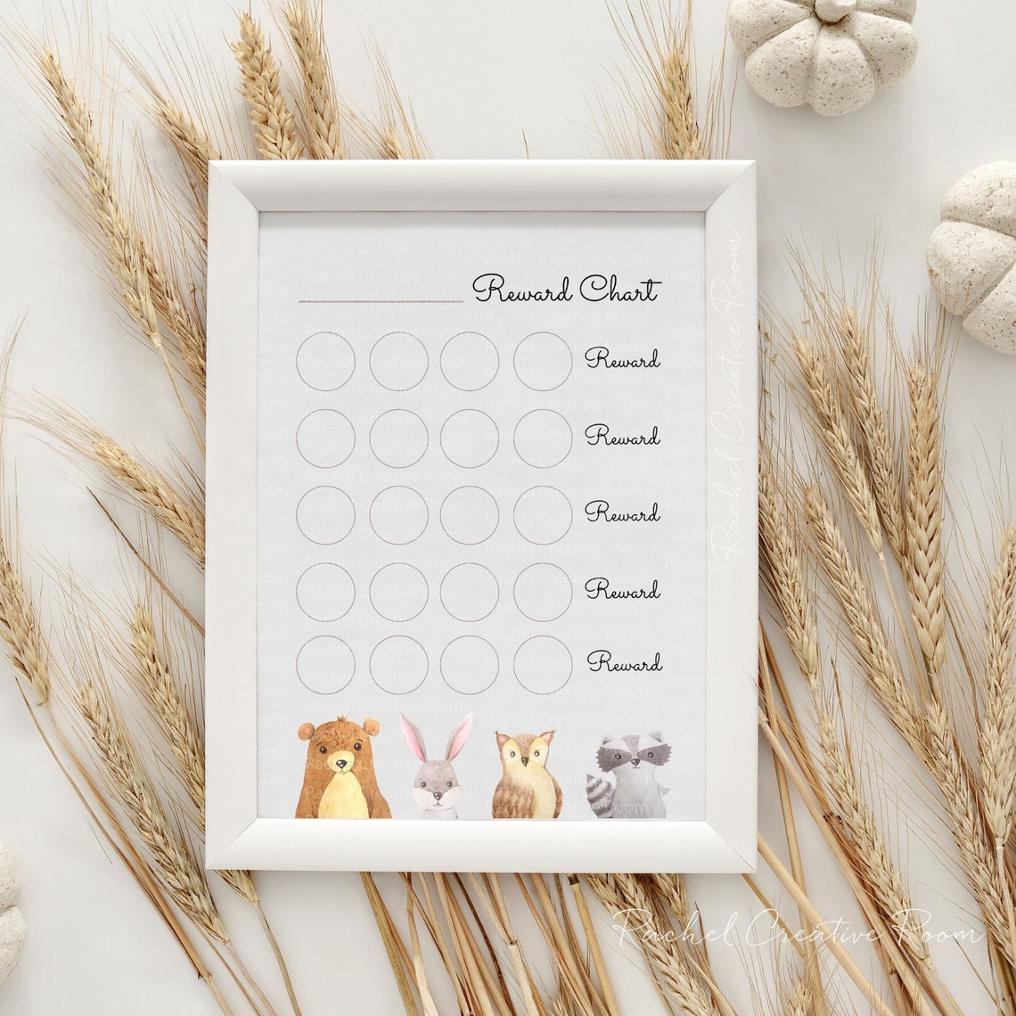 Printable Reward Chart Forest Animals Gender Neutral Chore - Etsy