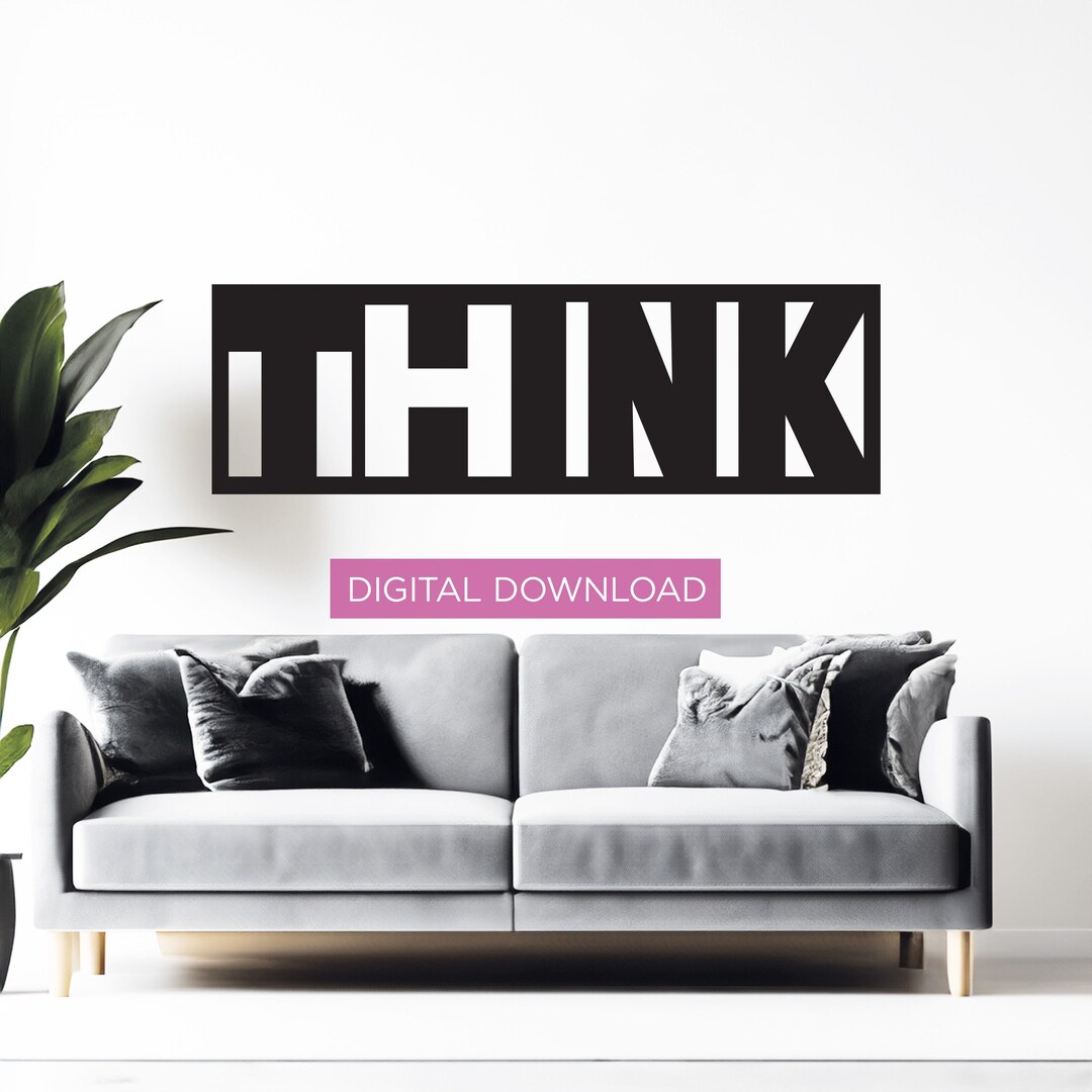 Think Signage Letters for Laser Cut Dxf Svg Pdf Vector Ai Decal ...