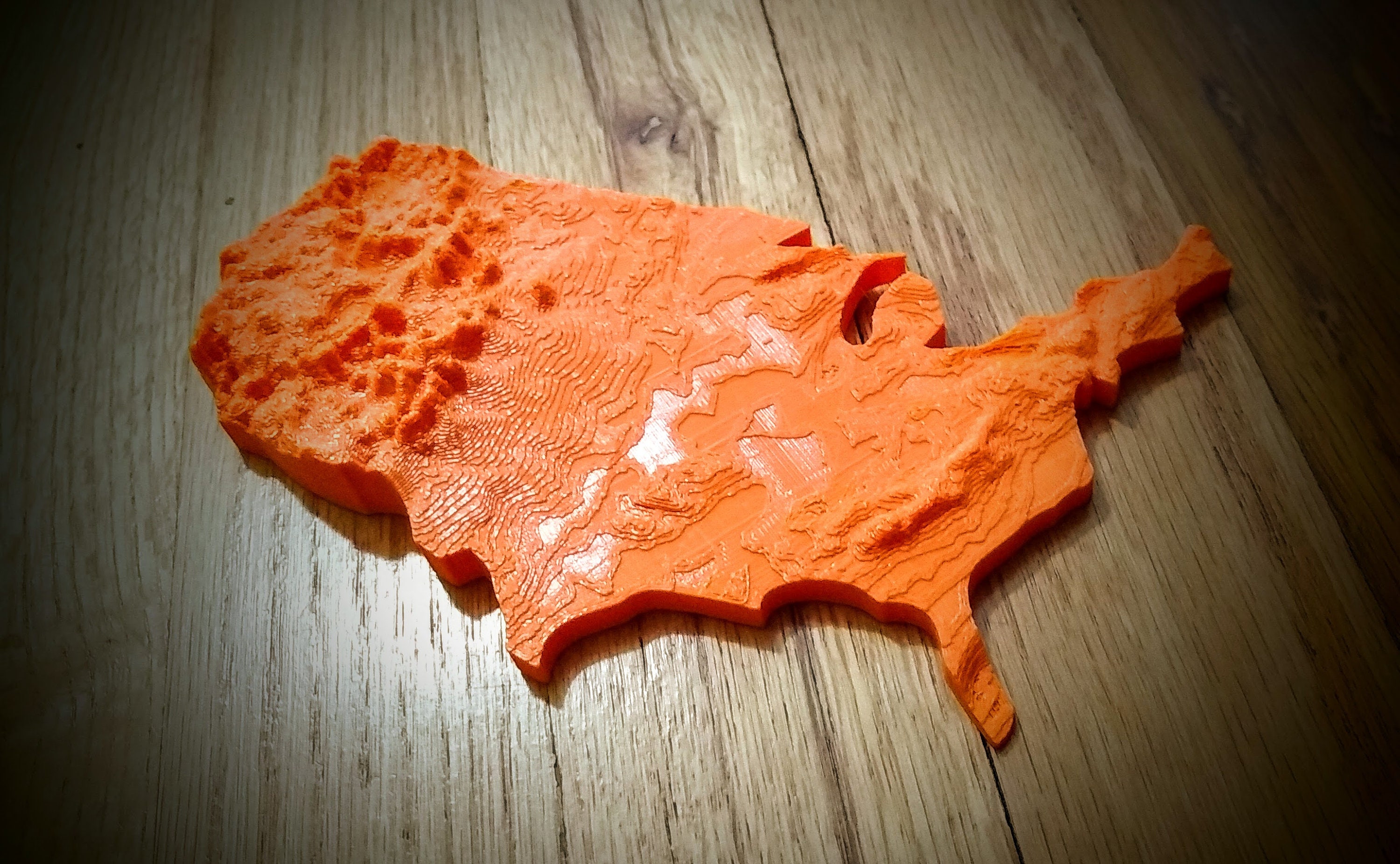 3d-printed Topographical USA State Map - Etsy