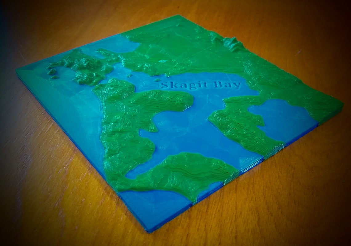 Custom 3d-printed Topographical Maps of ANYWHERE (multicolor and Multi ...