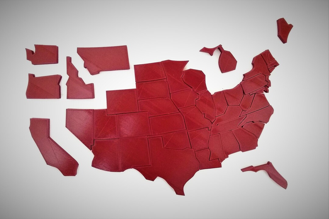 3d-printed United State Map Puzzle - Etsy