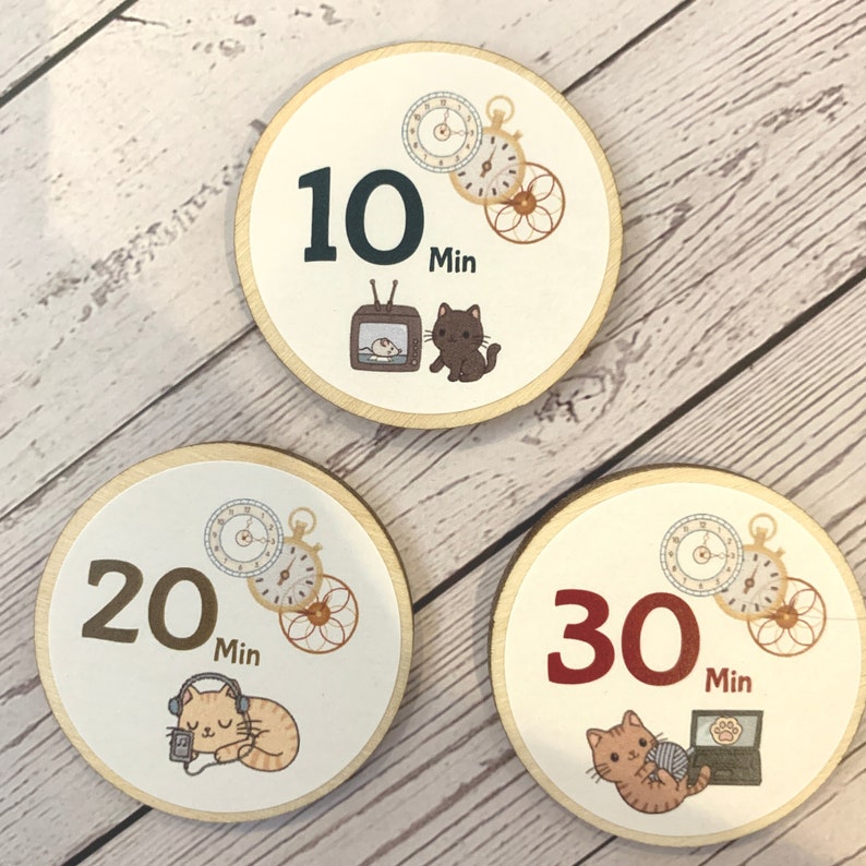 Kids Screen Time Wood Magnet Tokens - Child Earns Tech Electronic ...