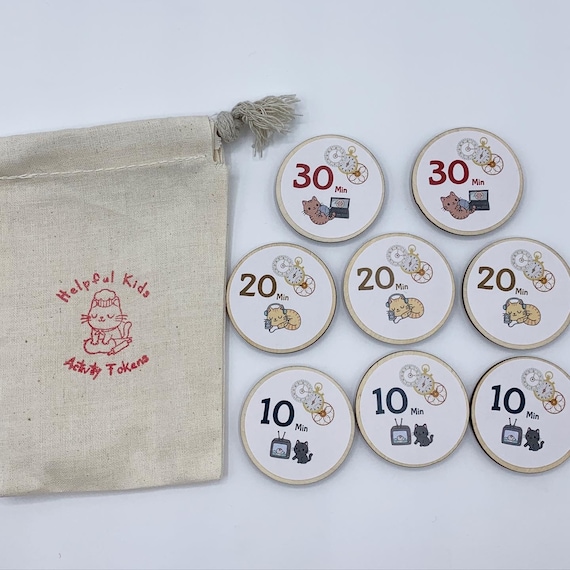 Kids Screen Time Wood Magnet Tokens Child Earns Tech - Etsy UK