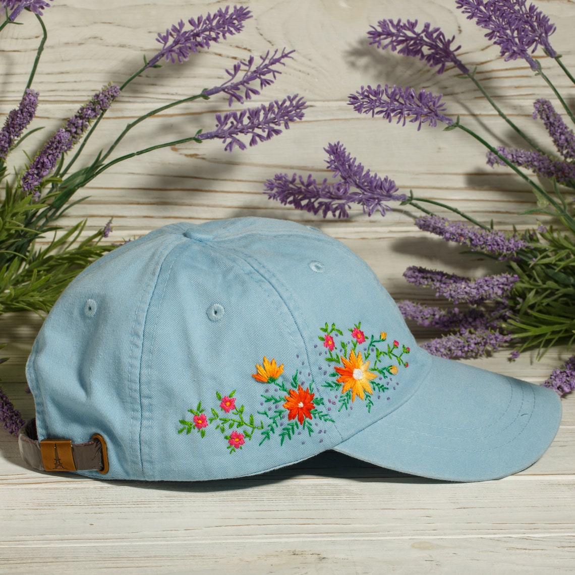 Flower Embroidery Women Baseball Cap Hand Stitched Hat With - Etsy