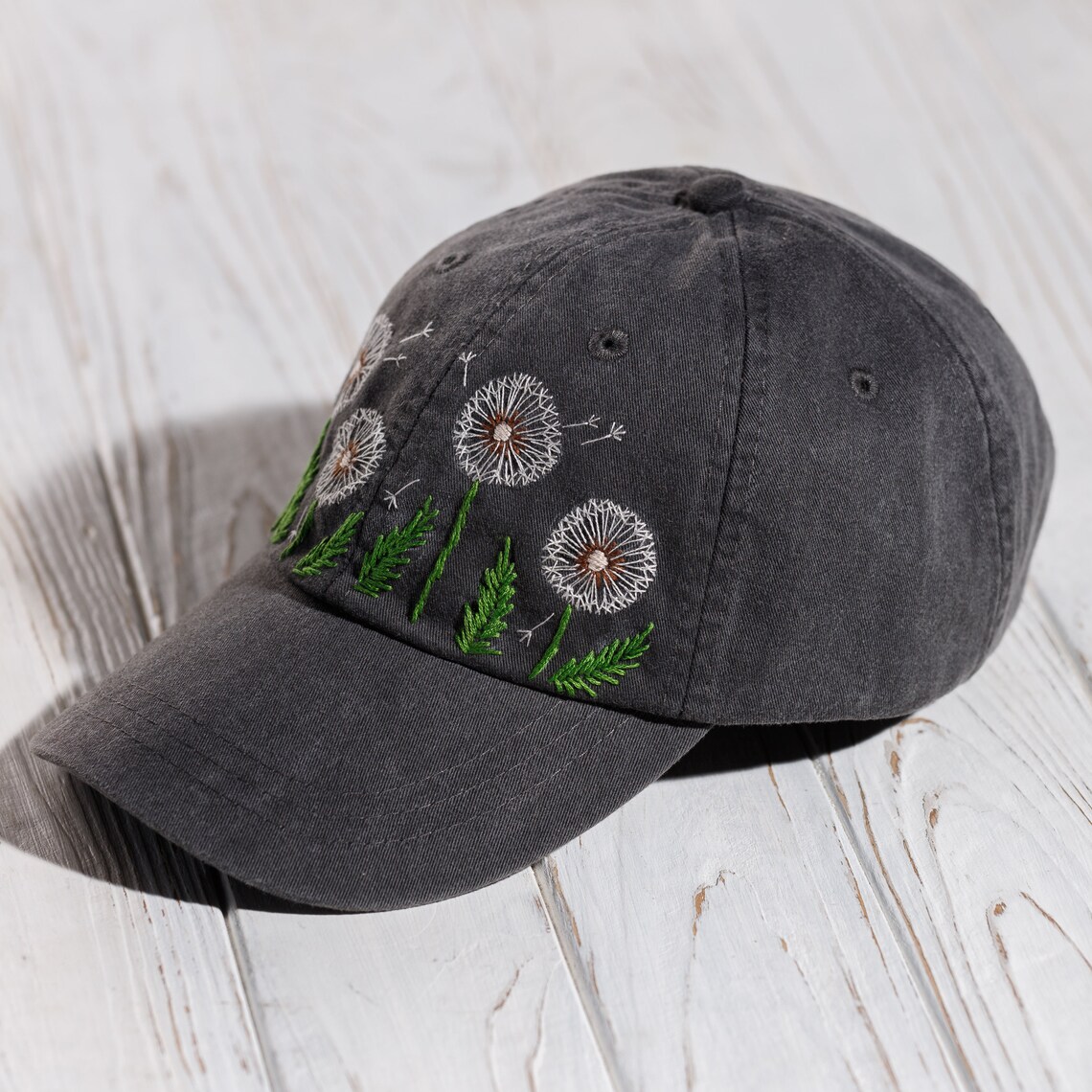 Dandelion wildflowers black baseball cap for women custom hat | Etsy