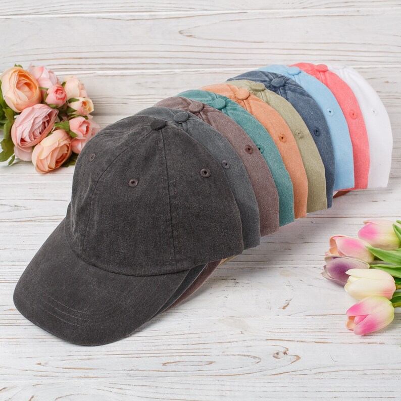 Hand Stitched Custom Baseball Cap With Flower Embroidery Design, Made ...