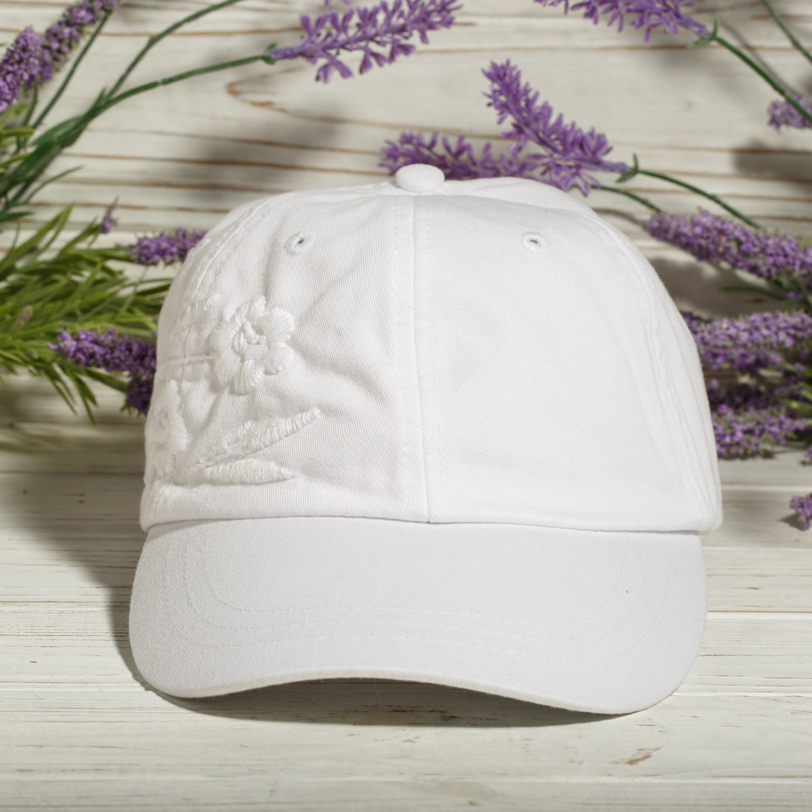 Hand Embroidered Flower Custom Baseball Cap Stitched Hat With - Etsy