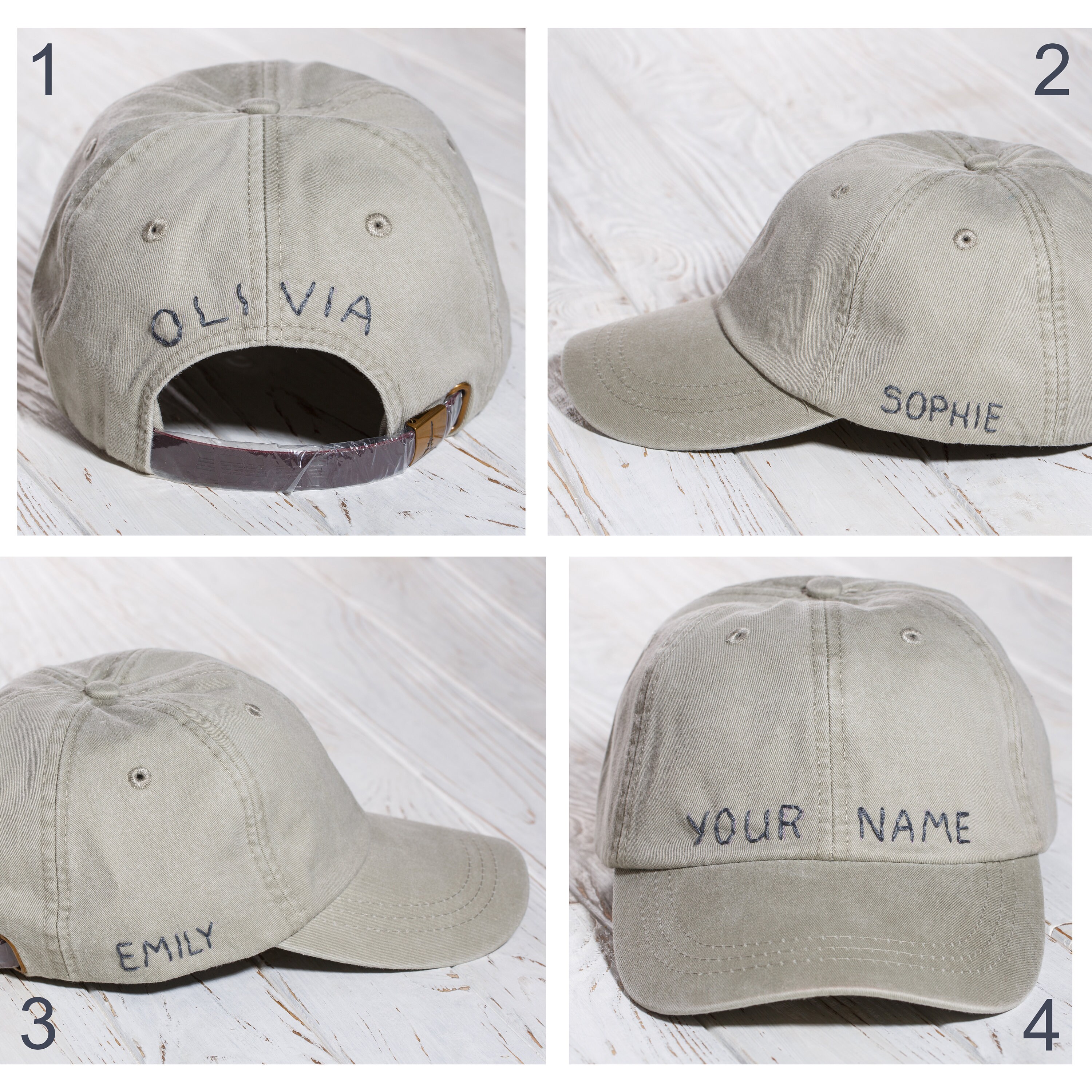 Hand-embroidered Wildflower Khaki Baseball Cap Floral - Etsy