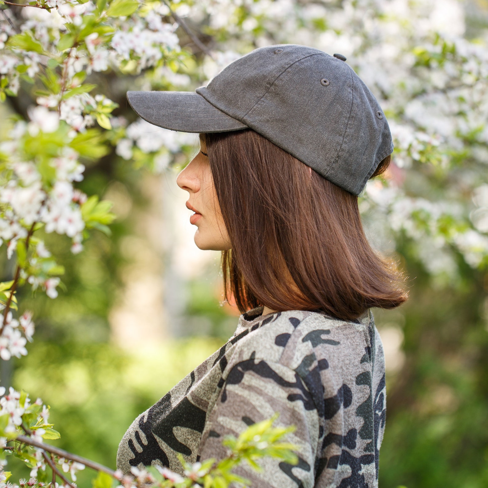 Hand Embroidered Black Baseball Cap for Women, Custom Embroidered Hat ...