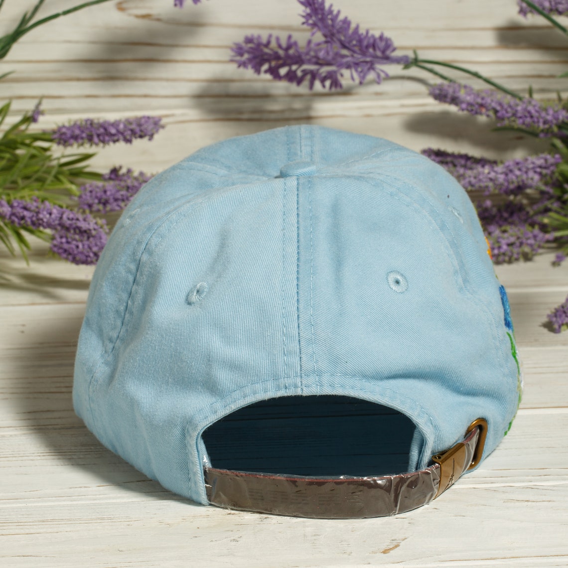 Cotton Cap With Hand Embroidered Chamomile, Thistle Embroidery Design ...