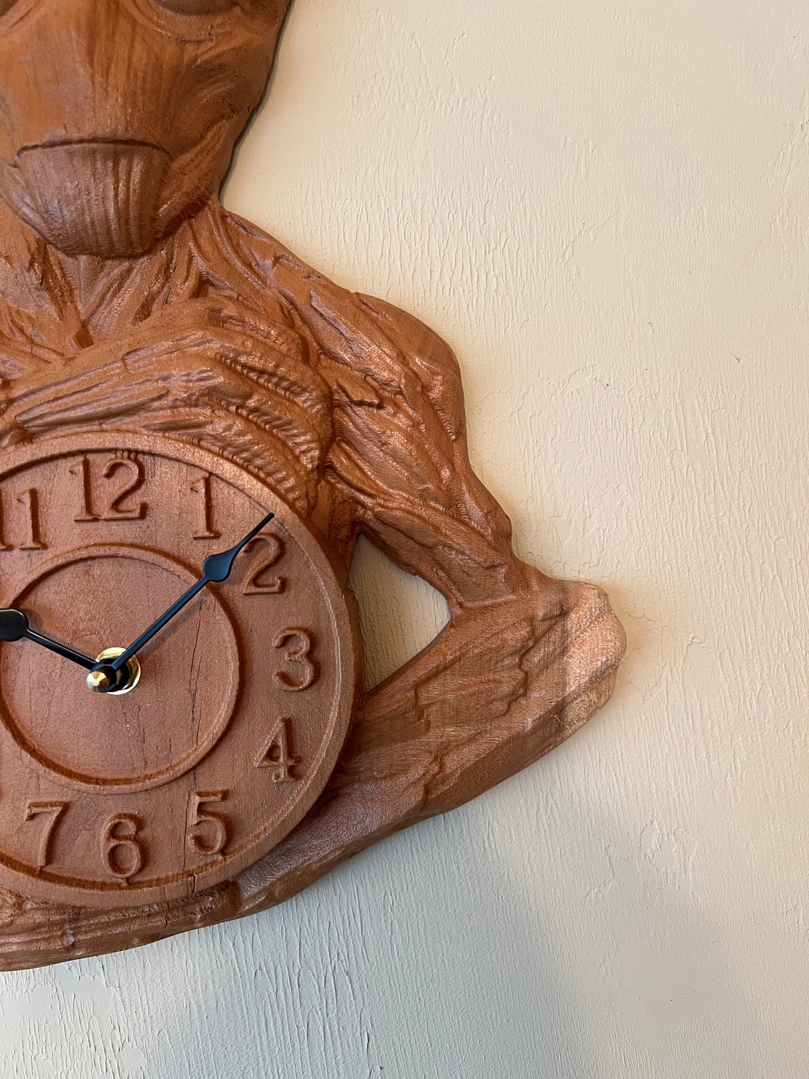 Groot Clock Made From Cherry Wood 3D - Etsy