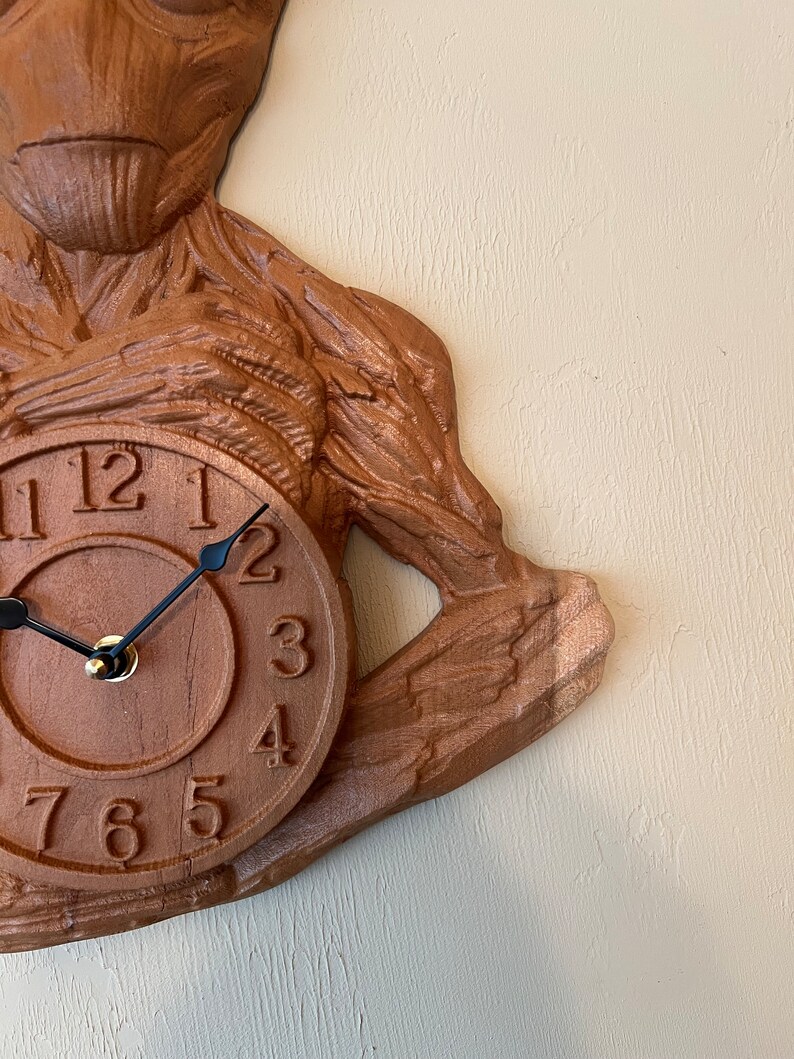 Groot Clock Made From Cherry Wood 3D - Etsy