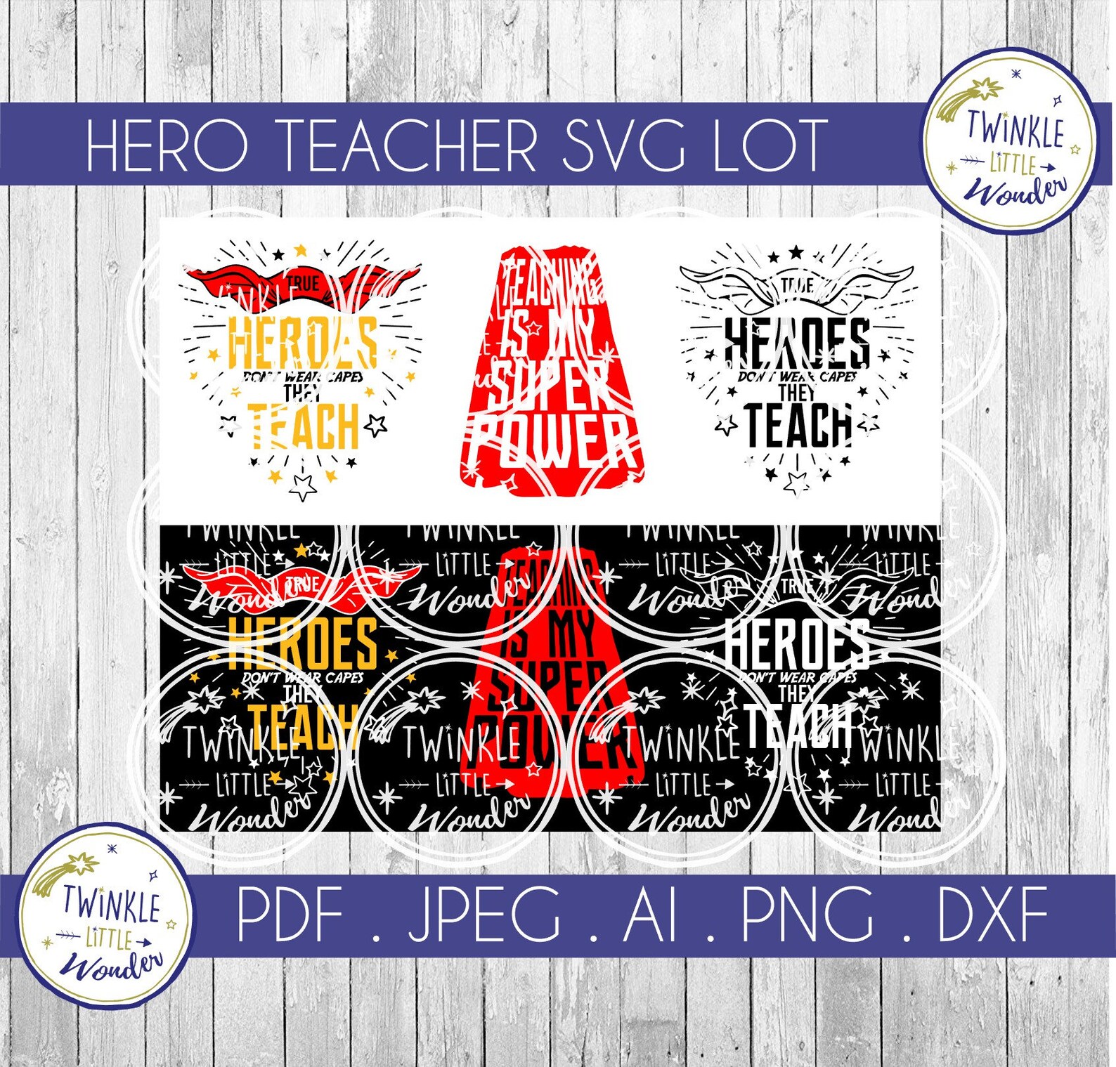 HERO TEACHER SVGS - Etsy