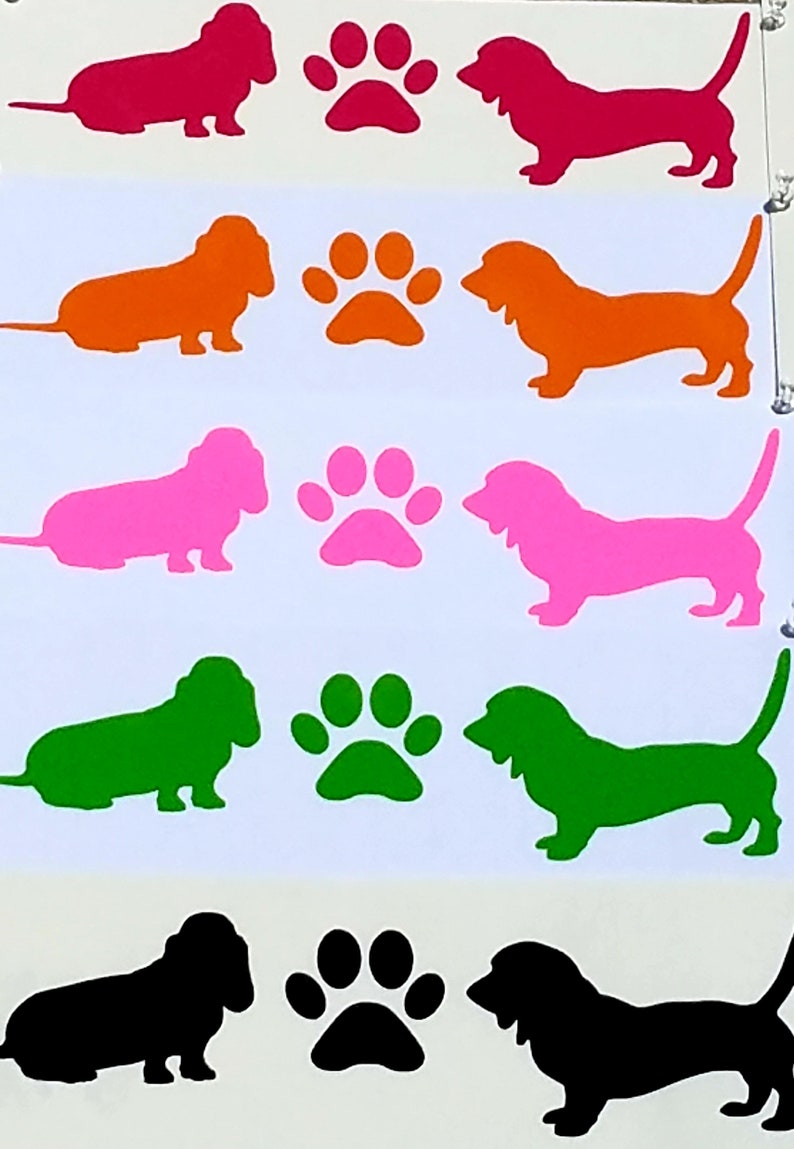 Basset Hound Decals Set of 3 - Etsy