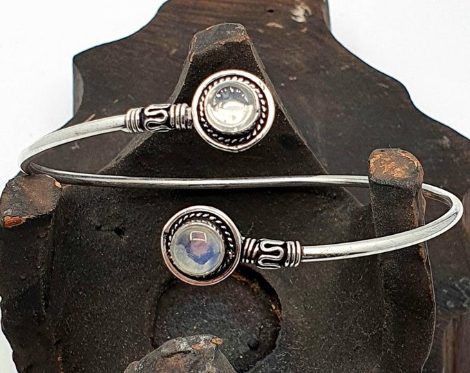 Gold or Silver Quartz Arm Cuff Bracelet Gemstones Upper Arm Bangle Cuff ...