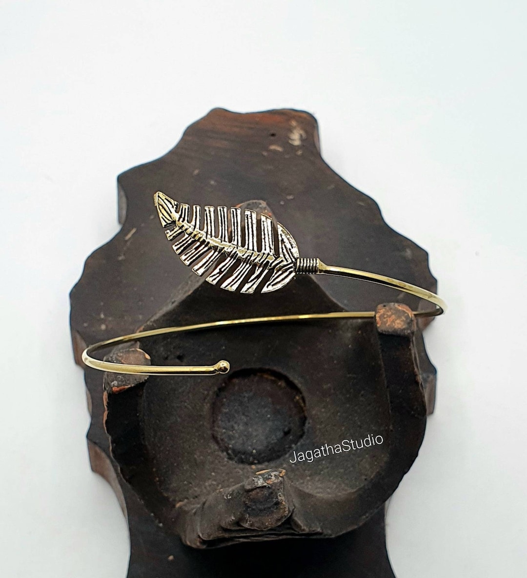 Gold Leaf Arm Cuff, Boho Upper Arm Bracelet, Tribal Festival Bangle ...