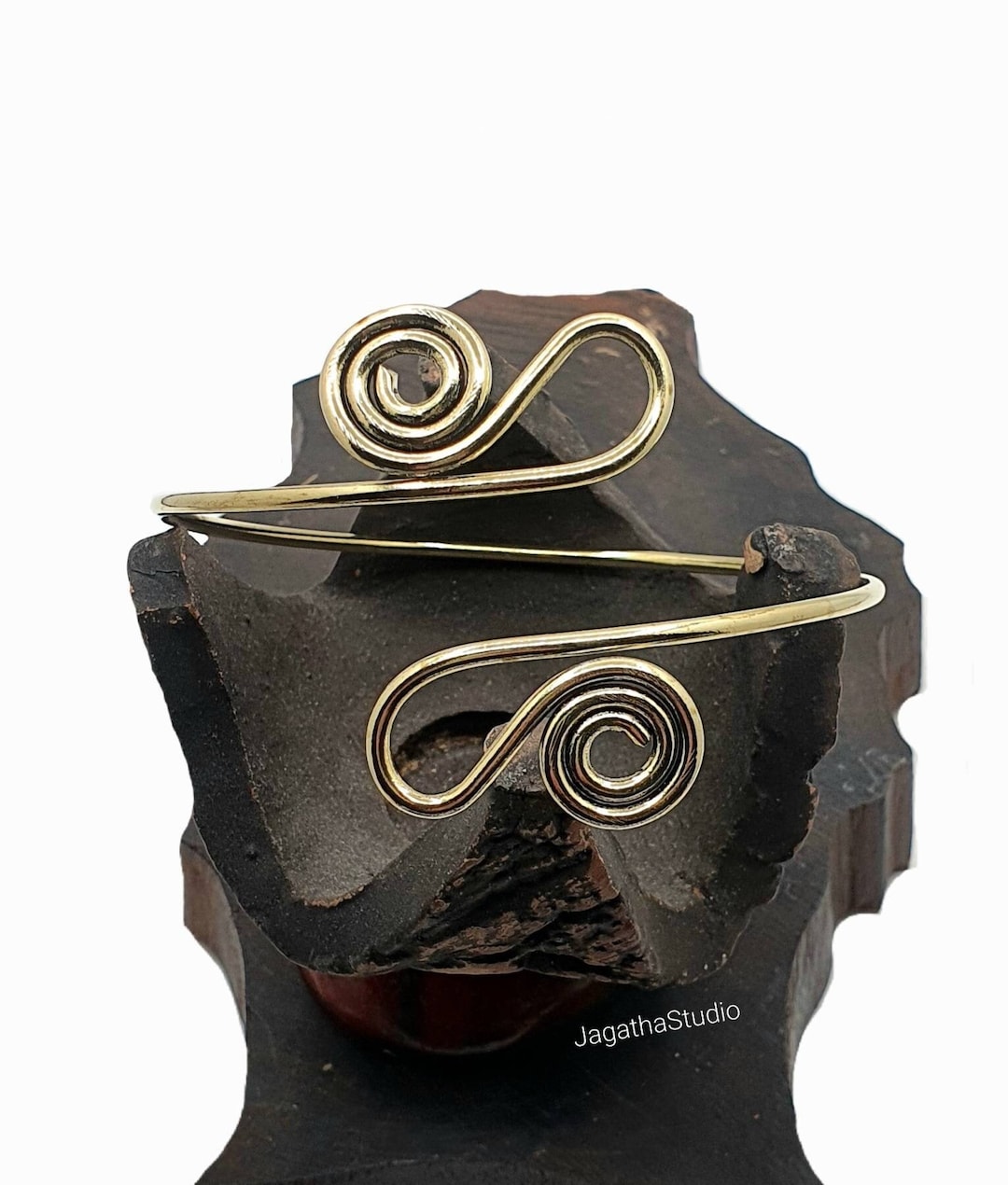 Gold Boho Arm Cuff Bracelet Swirls Adjustable Armlet Bangle Upper Arm ...