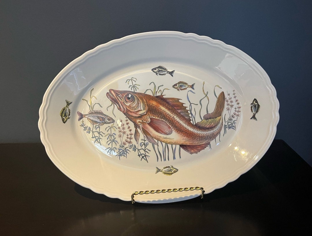 Vintage Large Oval Fish Serving Platter Porcellana Brand - Etsy