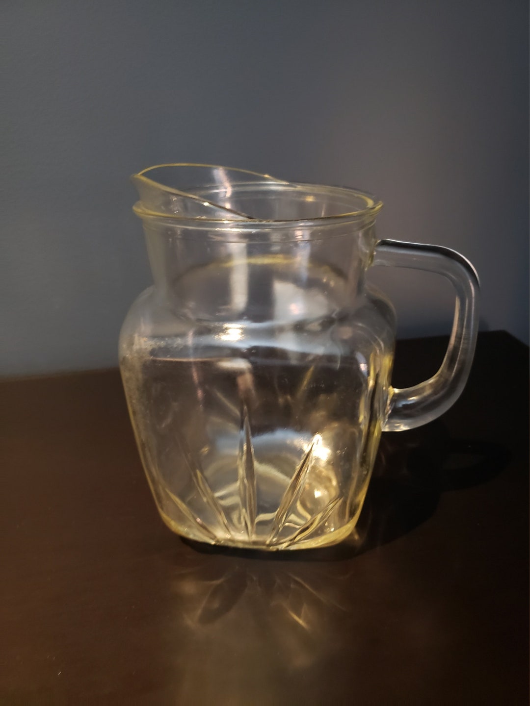 Vintage Rare Federal Glass Pitcher With Sunburst Pattern, Star on ...