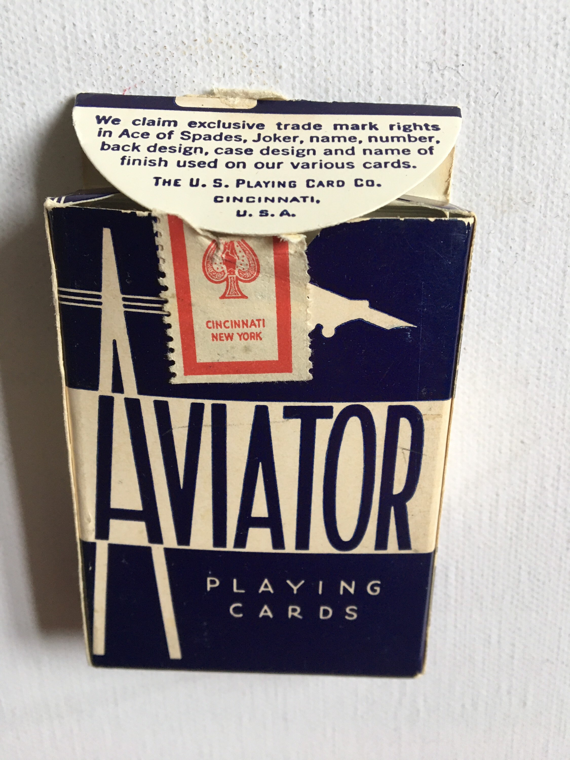 Vintage AVIATOR Playing Card Deck-made in USA Old Playing Cards ...