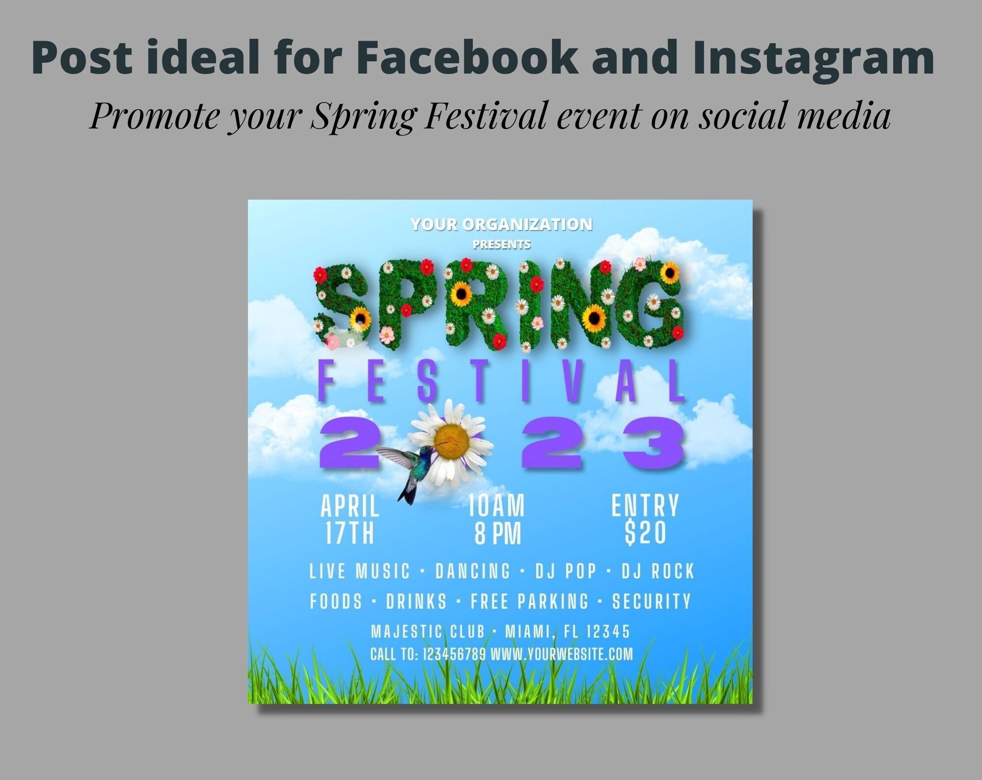 Spring Flyer Template, Spring Festival Template, Spring Event Flyer ...