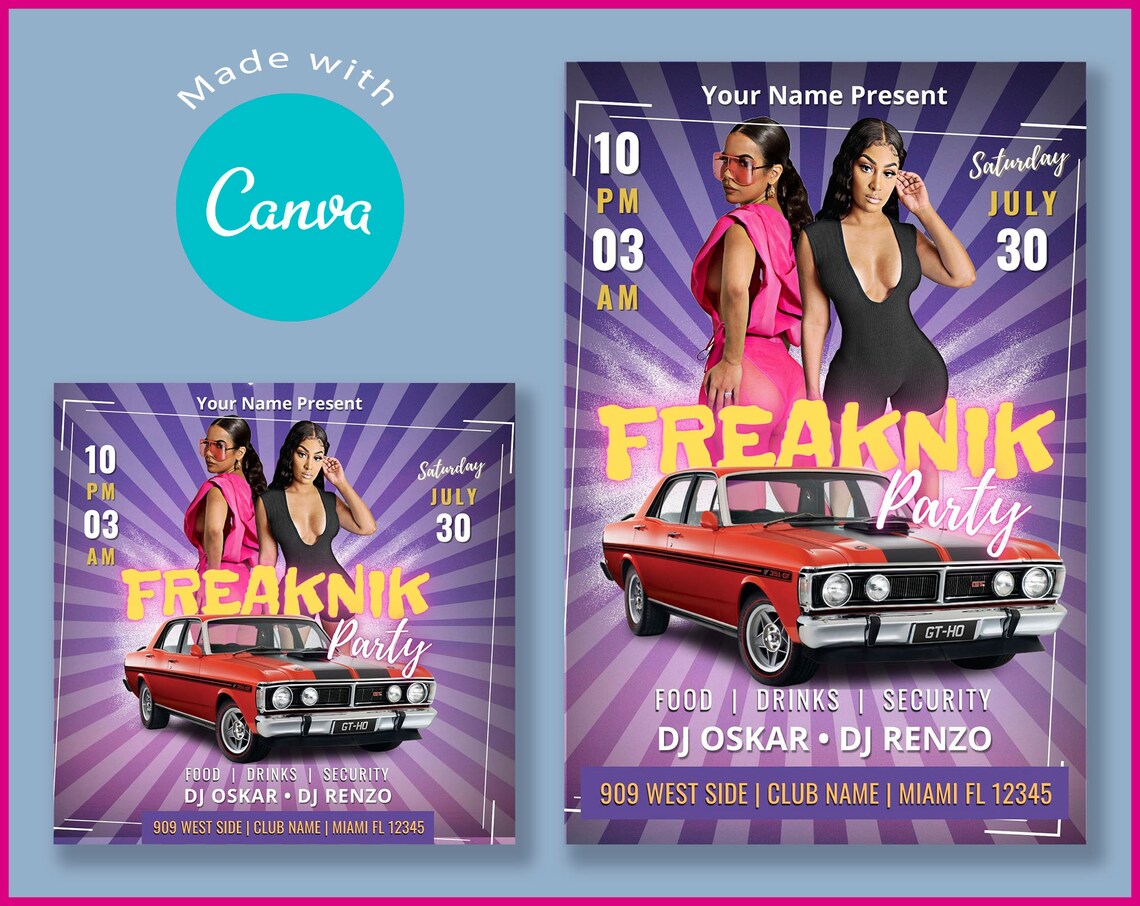 Freaknik Invitation Freaknik Party Flyer Digital Freaknik - Etsy