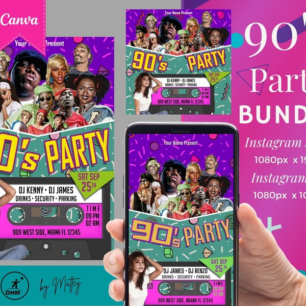 90s Party Invitation - Etsy