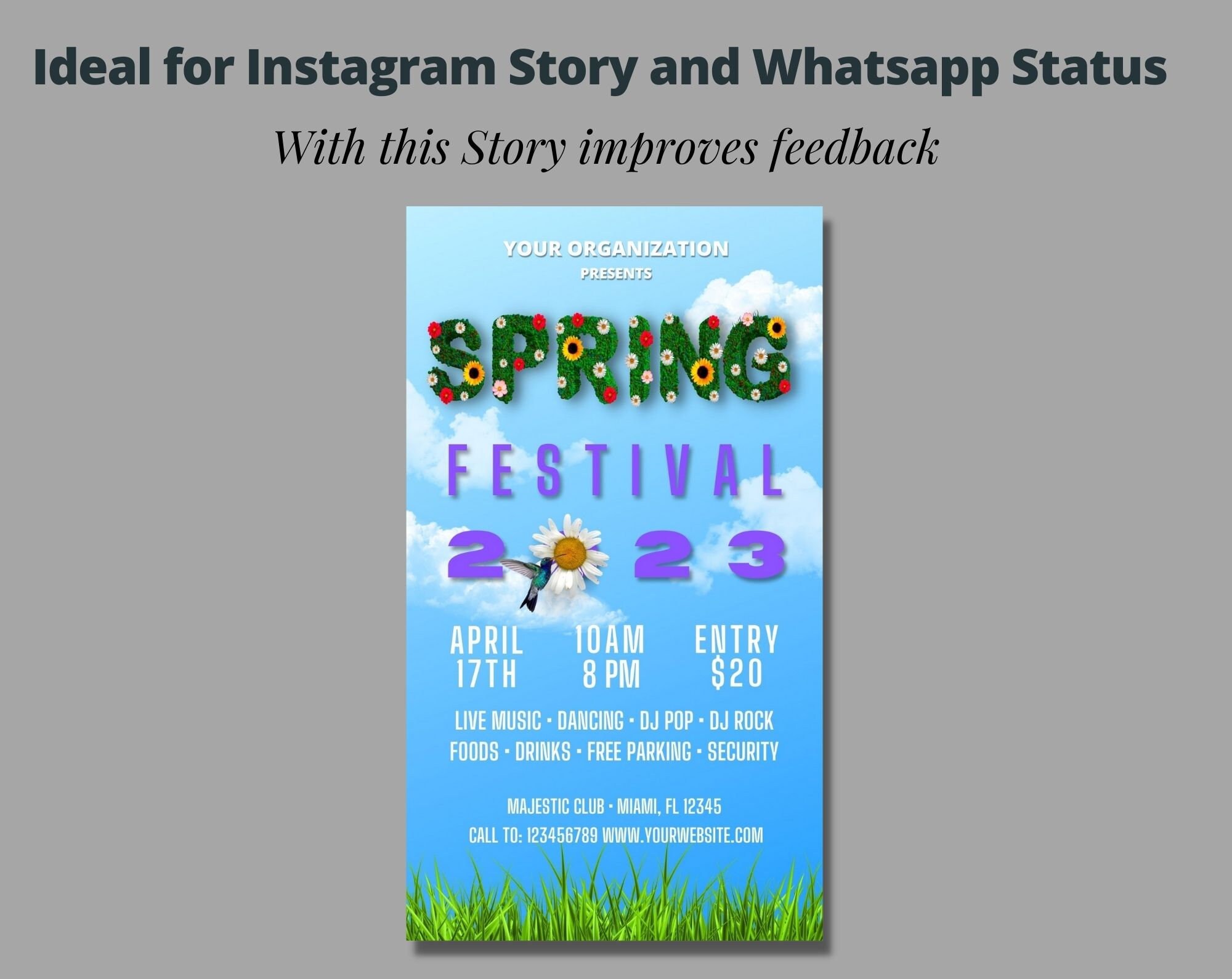 Spring Flyer Template, Spring Festival Template, Spring Event Flyer ...