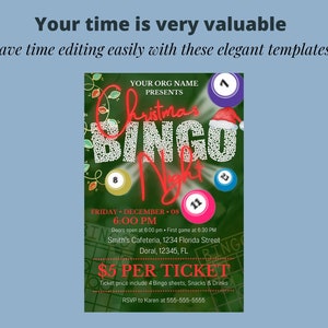 Christmas Bingo Template Flyer, Canva Template, Community Event ...