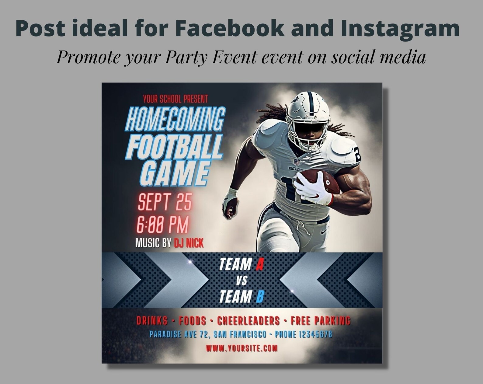 Homecoming Football Flyer Template Homecoming Football Game - Etsy