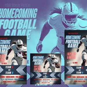 Homecoming Football Flyer Template, Homecoming Football Game Invite ...