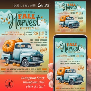 Fall Event Flyer Template, Fall Fest Invite, Fall Fest Concert, Fall ...