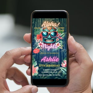 Aloha Nights Flyer, Aloha Nights Canva Flyer, Summer Pool Party ...