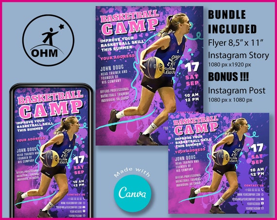 GIRL BASKETBALL FLYER Template Training Template Diy Flyer - Etsy
