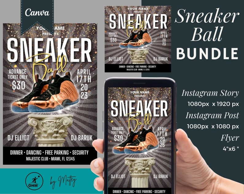 Sneaker Ball Template Flyer, Sneaker Ball Party Flyer Event, Sneaker ...