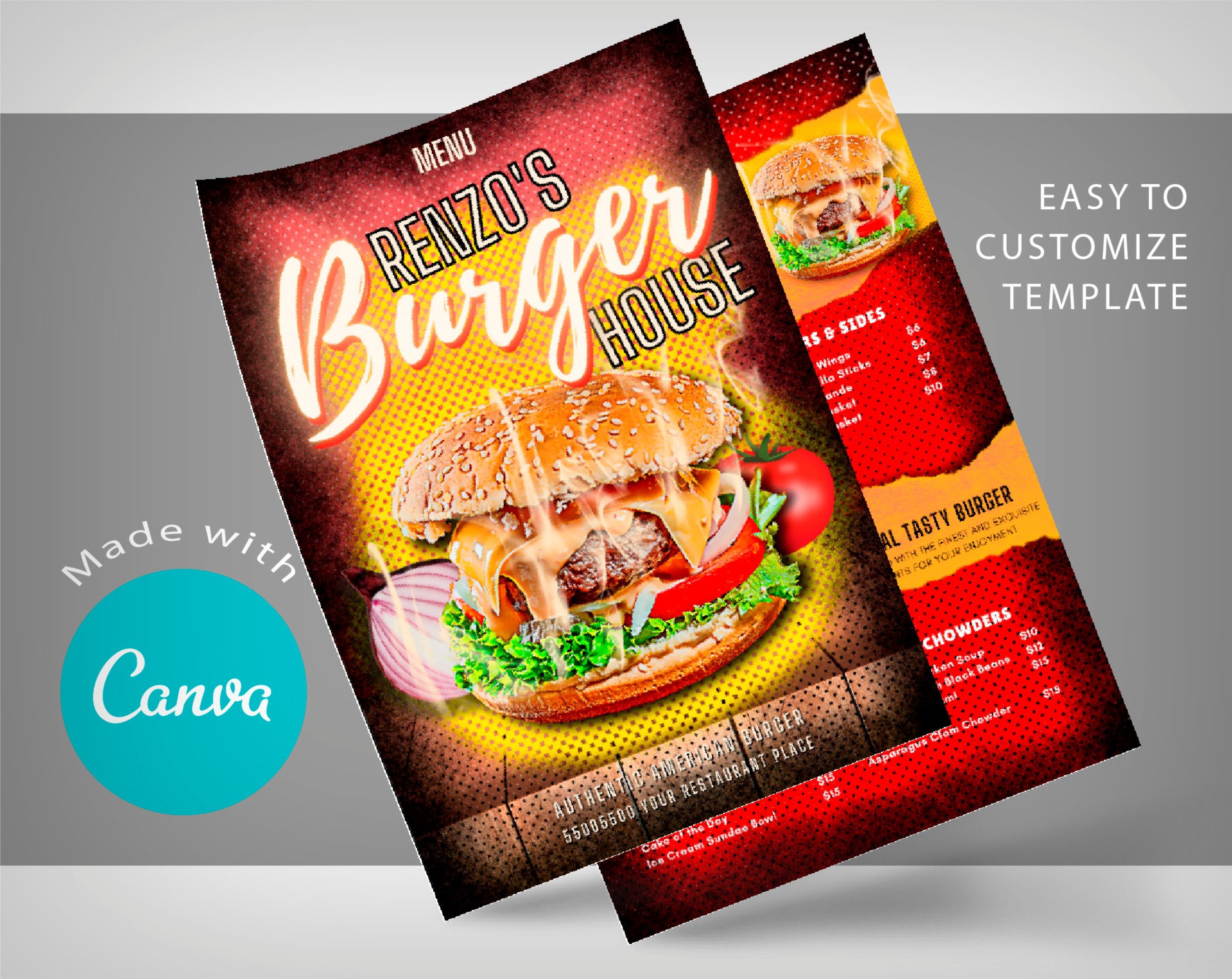 BURGER MENU TEMPLATE Graphic Design Services Restaurant Menu Download ...