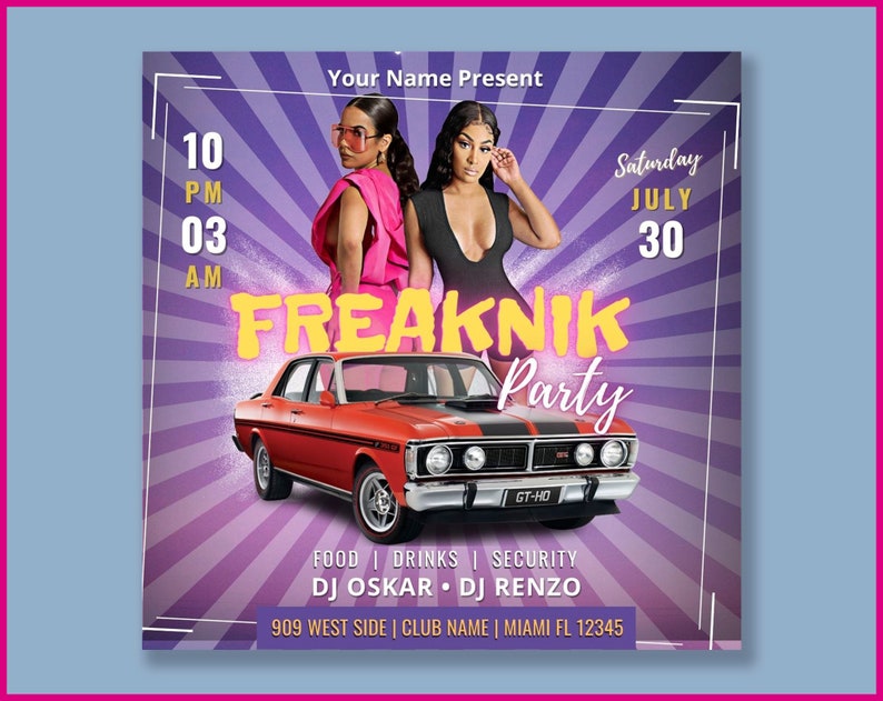 Freaknik Invitation Freaknik Party Flyer Digital Freaknik - Etsy